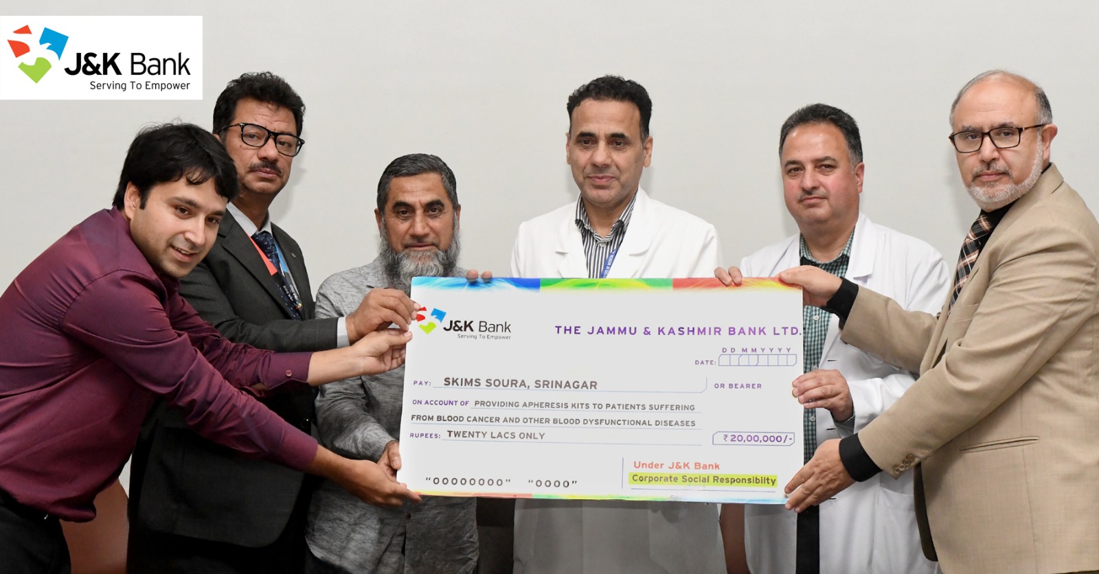Under CSR, J&K Bank collaborates with SKIMS to help poor patients fight ...