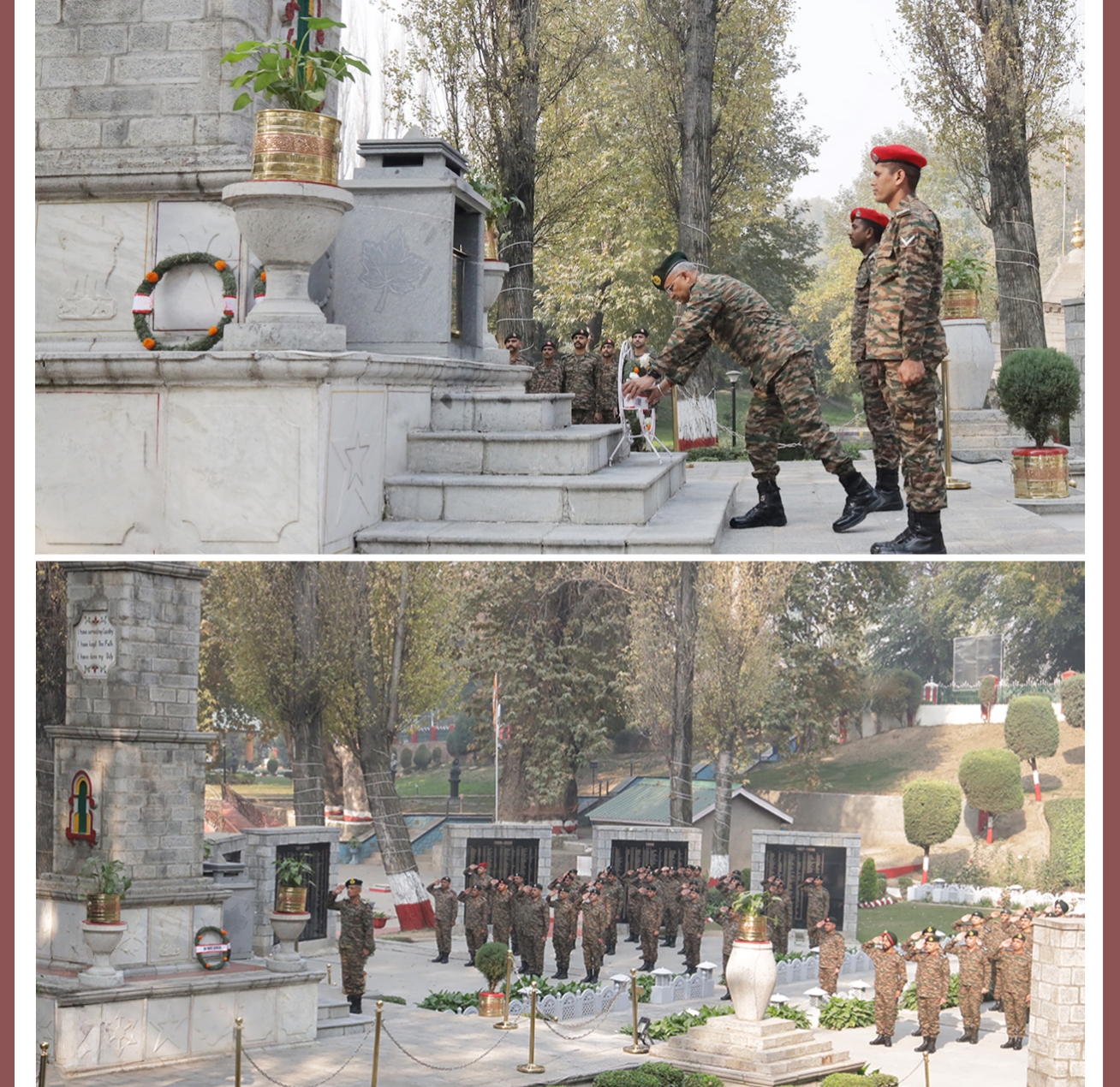 GOC and all ranks of Chinar Corps lay wreath at Chinar War Memorial on ...